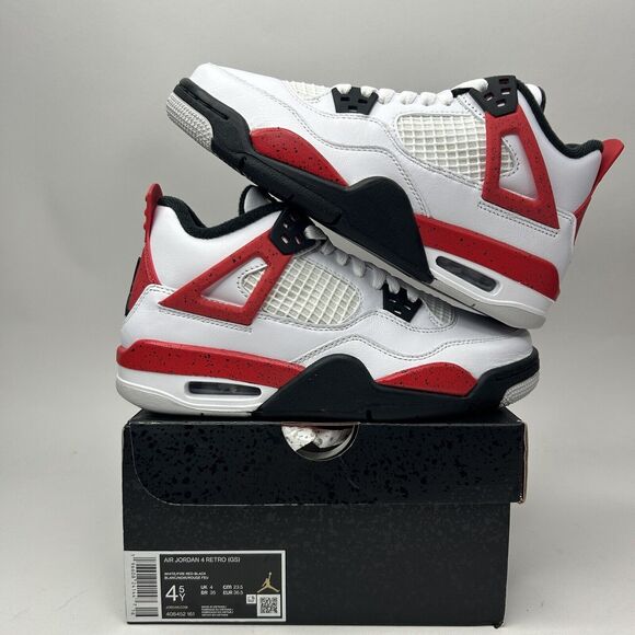 Nike | Shoes | Nike Air Jordan 4 Retro Gs Red Cementfire Red 223 | Poshmark